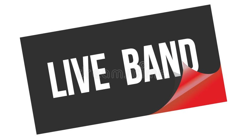 LIVE BAND Text on Black Red Sticker Stamp Stock Illustration ...