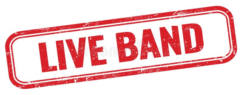 LIVE BAND Text on Red Grungy Stamp Stock Illustration - Illustration of ...