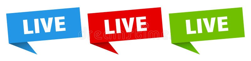 Live Banner. Live Speech Bubble Label Set Stock Vector - Illustration ...