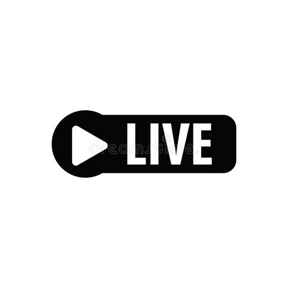 Live Broadcast Button Black Vector Icons Stock Vector - Illustration of ...