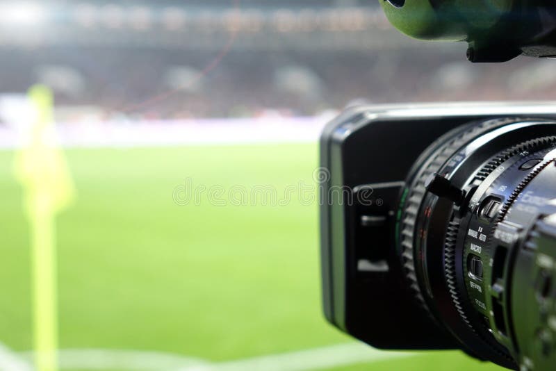 Live Broadcast of a Football Match. Stock Image - Image of view ...