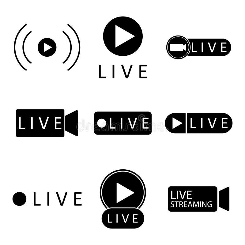 Live broadcast icon vector stock vector. Illustration of design - 279977069