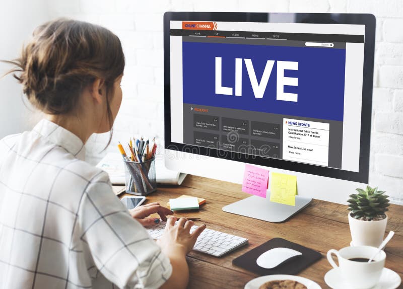 Live Broadcast Media News Online Concept Stock Photo - Image of online ...
