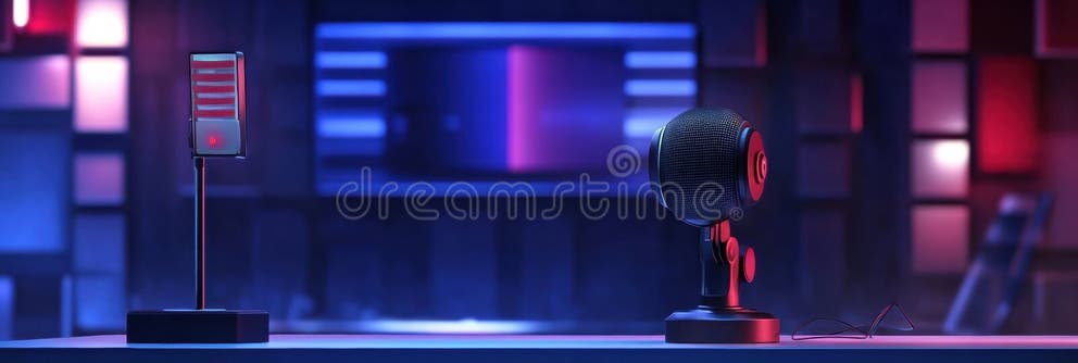 Live Broadcast Setup Features Microphone and Countdown Timer for ...