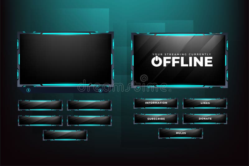 Live Broadcasting Screen Panel Design Vector with Abstract Shapes ...