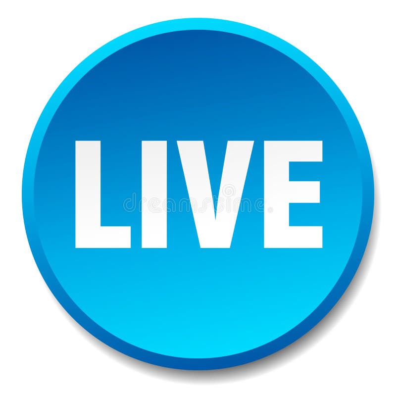 Live Round Blue Push Button Stock Illustration - Illustration of ...