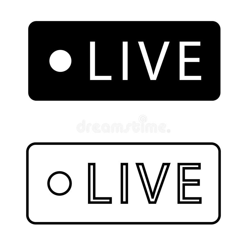 Live Button Vector Icon. Record Illustration Symbol. Video Sign or Logo ...