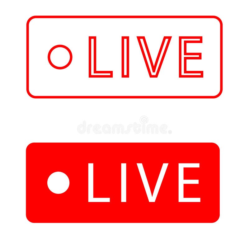 Live Button Vector Icon. Record Illustration Symbol. Video Sign or Logo ...