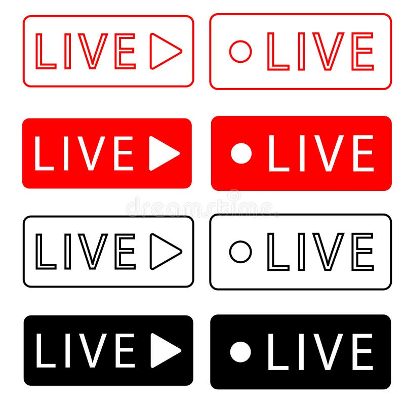 Live Button Vector Icon. Record Illustration Symbol. Video Sign or Logo ...