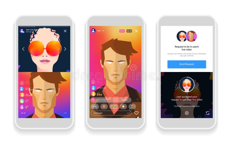 Live Camera Screen Interface Stock Vector - Illustration of message ...