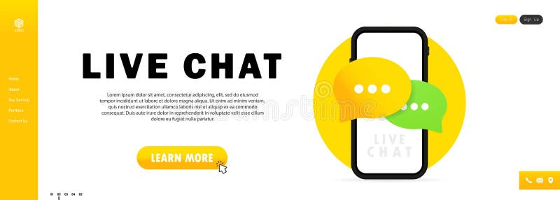 Live Chat Banner. Message Icon in Flat Design in Smartphone ...