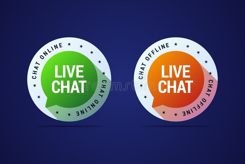 Live Chat Buttons. Online and Offline Variants Stock Vector ...