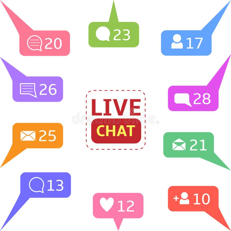 Live chat stock vector. Illustration of icon, help, communicate - 61684008