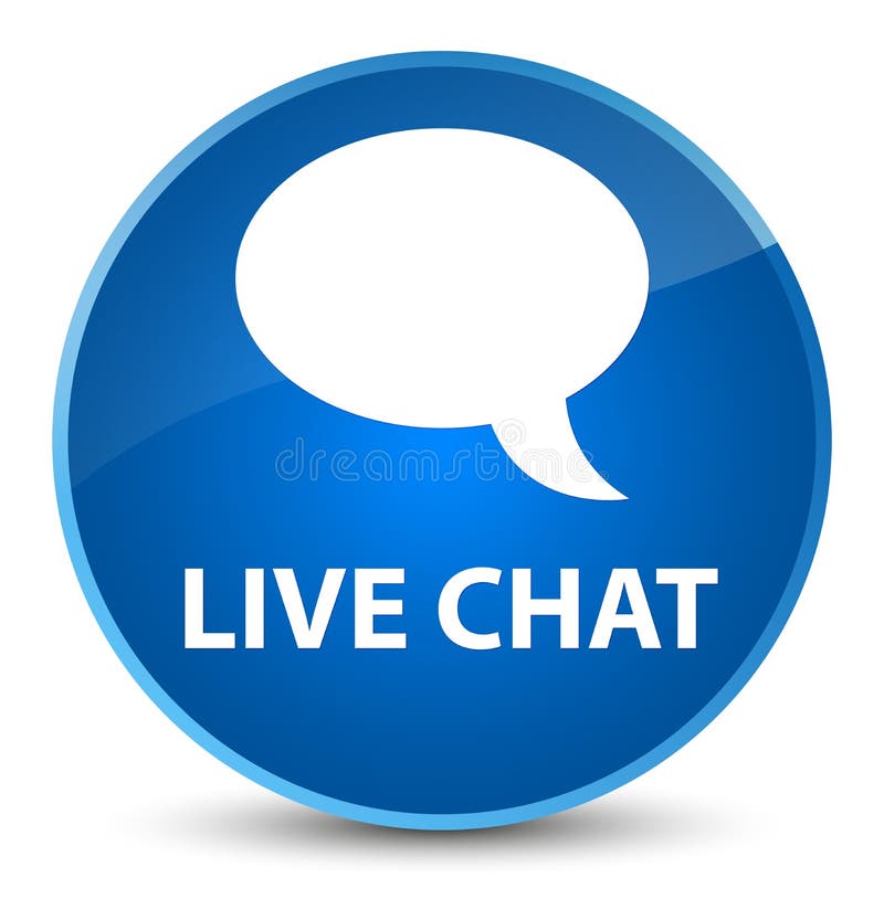 Live Chat Elegant Blue Round Button Stock Illustration - Illustration ...