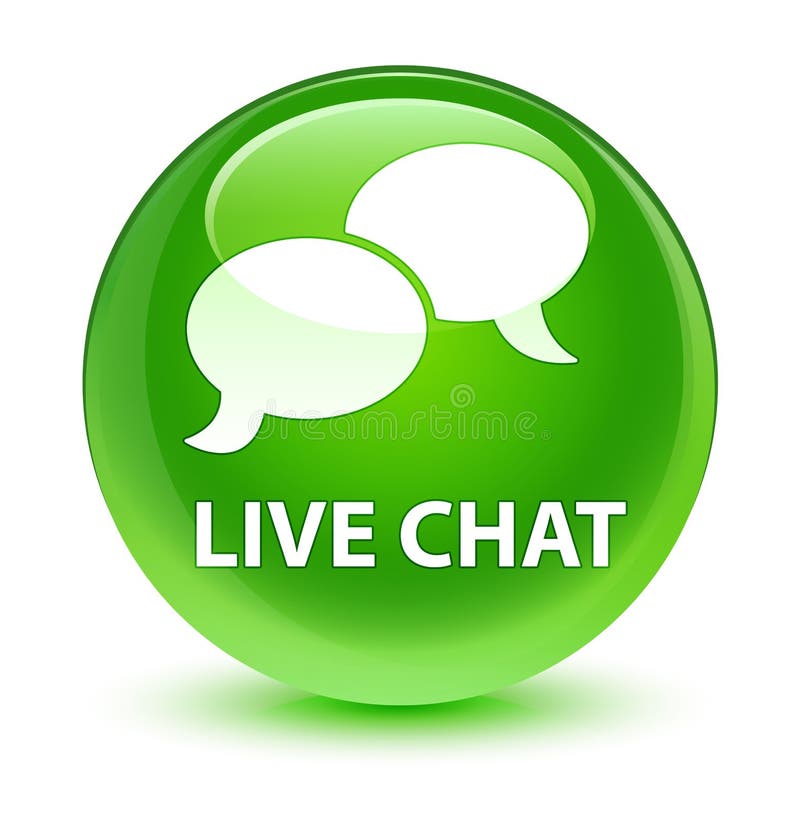 Live Chat Glassy Green Round Button Stock Illustration - Illustration ...