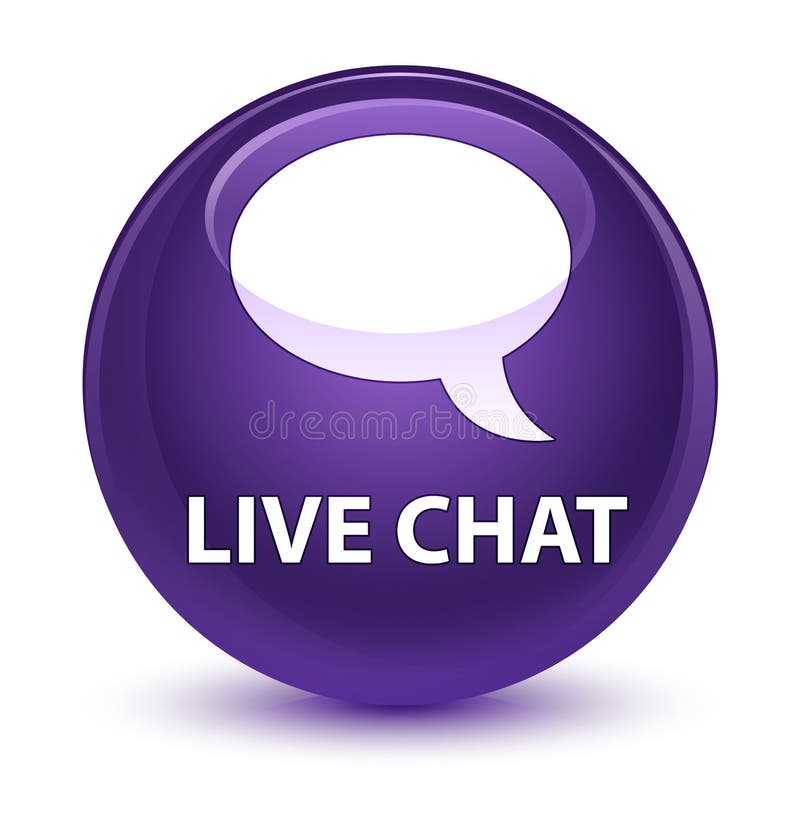 Live Chat Glassy Purple Round Button Stock Illustration - Illustration ...