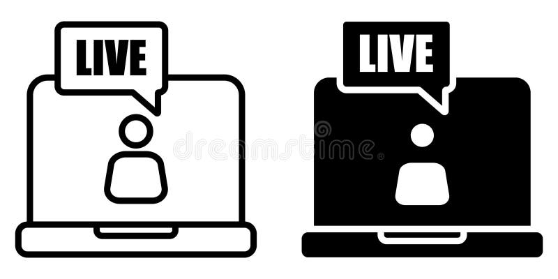 Live Chat Icon Sheet, Simple Trendy Flat Style Line and Solid Isolated ...