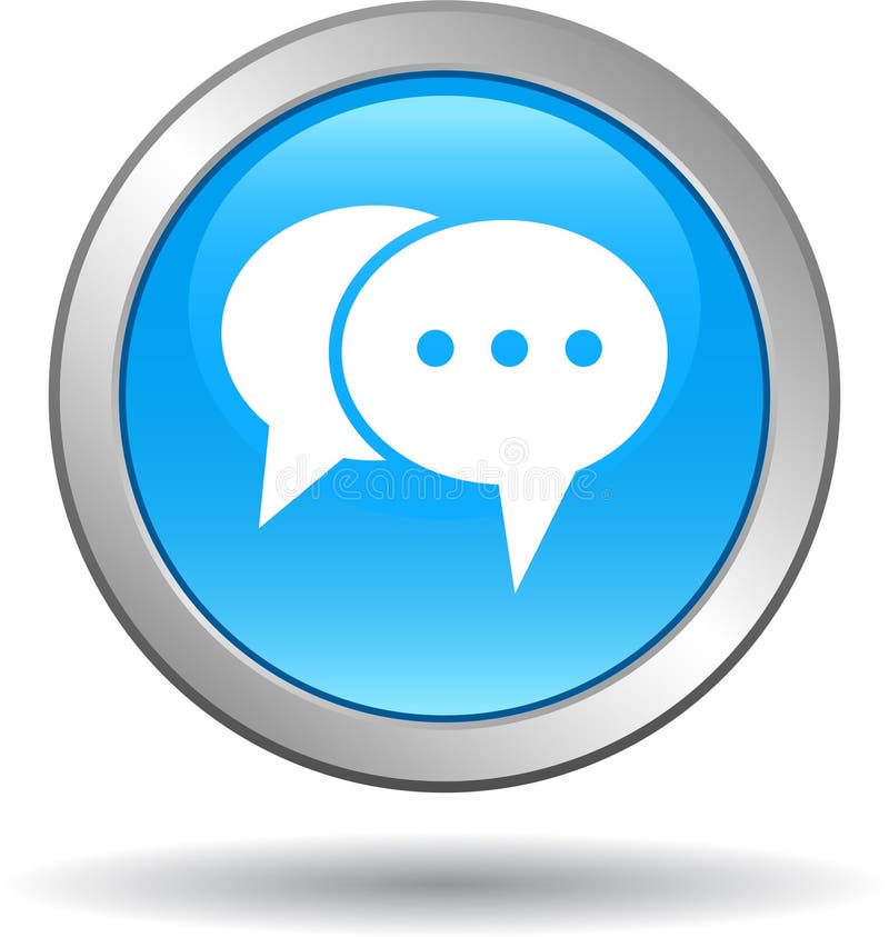 Live Chat Icon Web Button Blue Stock Vector - Illustration of blog ...