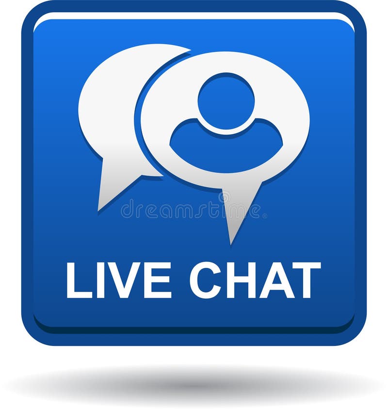 Live Chat Icon Web Button Blue Stock Vector - Illustration of concept ...