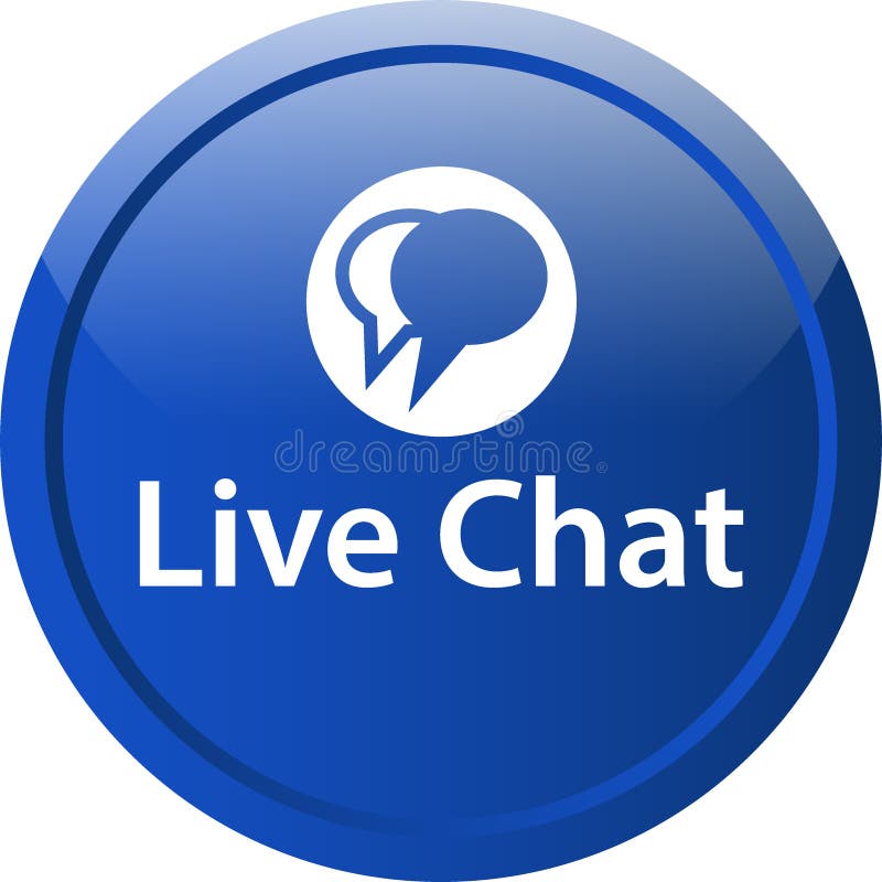 Live chat icon web button stock illustration. Illustration of bright ...