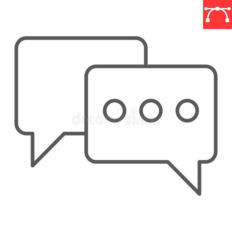 Live chat line icon stock vector. Illustration of graphic - 314243720