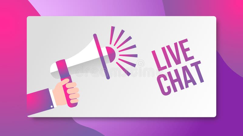 Live Chat with Megaphone Concept Stock Illustration - Illustration of ...