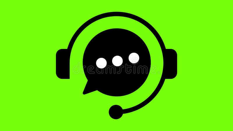 Live Chat or Messaging Animation with Headset and Chat Bubble Icon on ...
