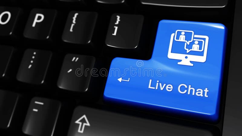Live Chat Moving Motion on Computer Keyboard Button. Stock Video ...