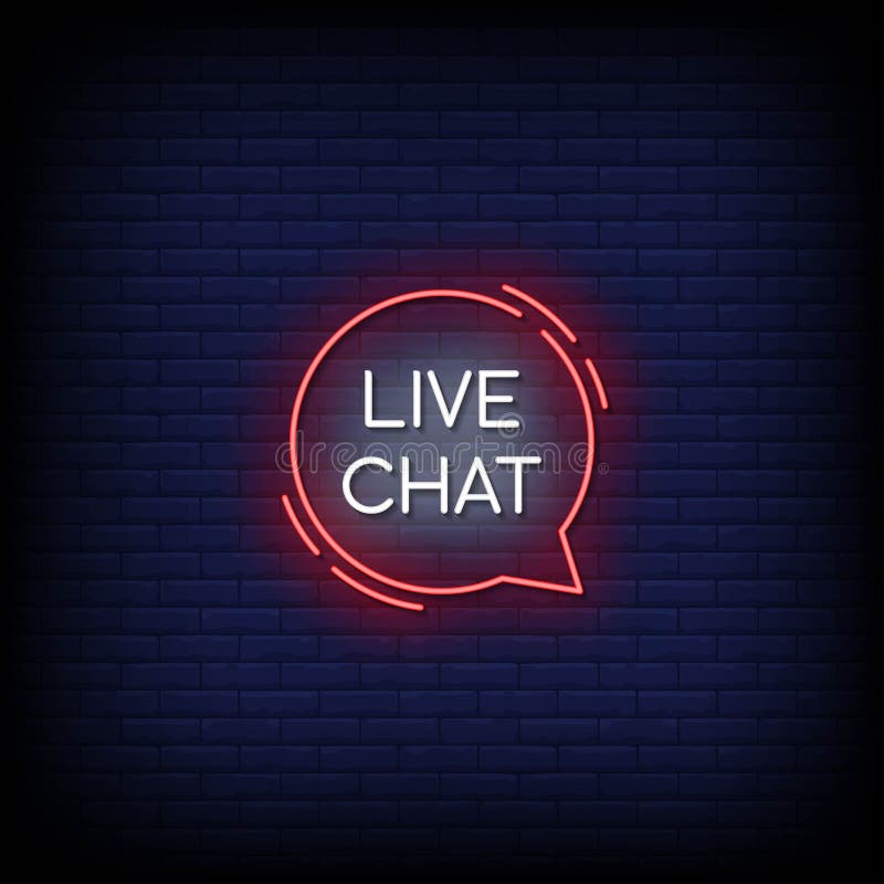 Live Chat Neon Signs Style Text Vector Stock Vector - Illustration of ...
