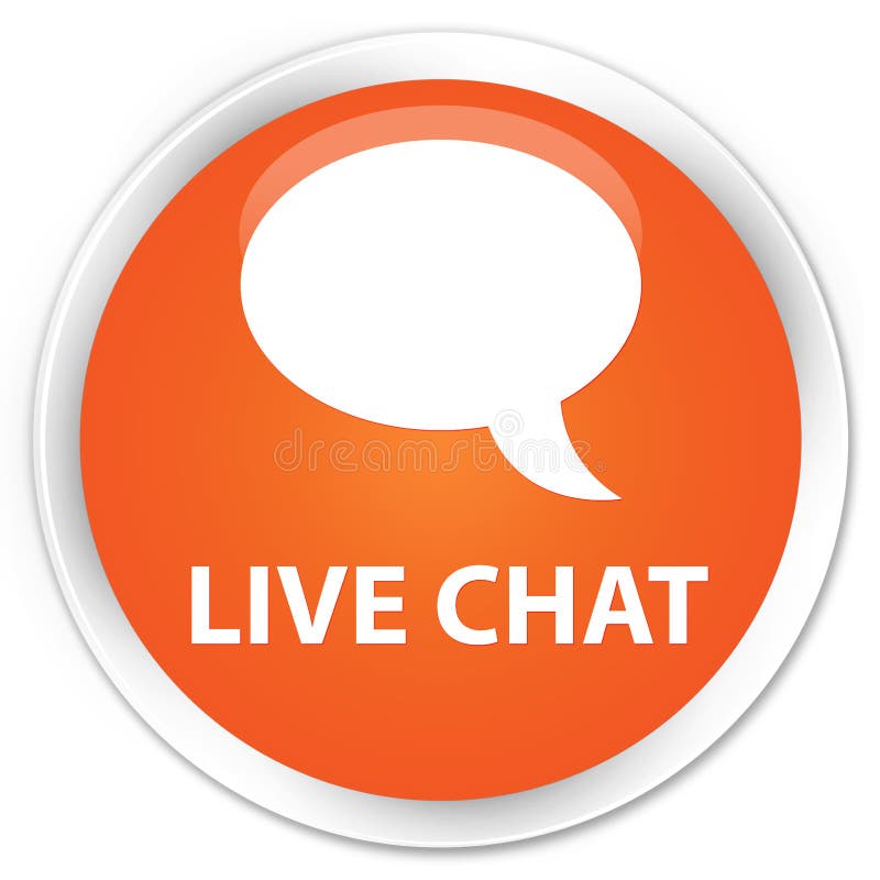 Live Chat Premium Orange Round Button Stock Illustration - Illustration ...
