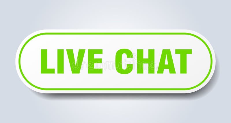Live Chat Sign. Rounded Isolated Button. White Sticker Stock Vector ...