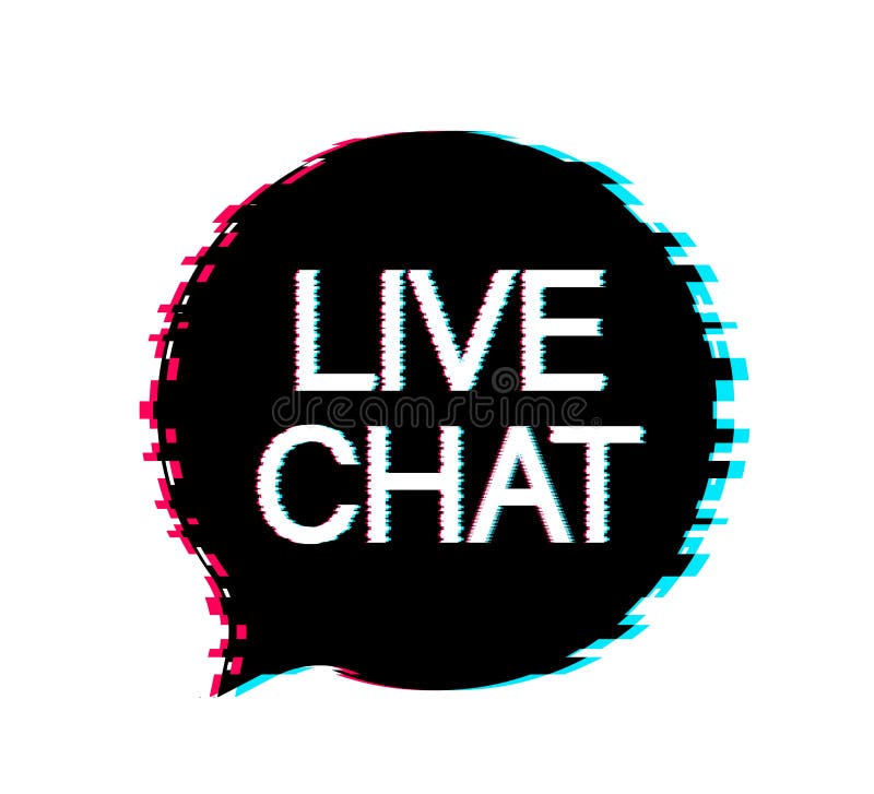 Live Chat Speech Bubbles Concept. Glitch Icon. Vector Stock ...