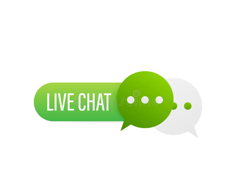 Live Chat Speech Bubbles Concept. Vector Stock Illustration Stock ...