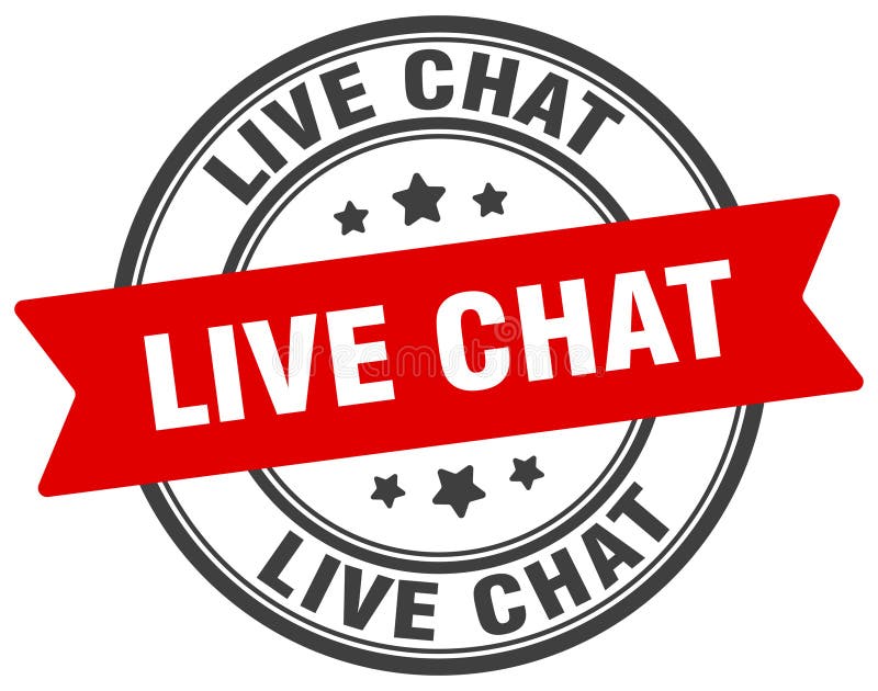 Live Chat Stamp. Live Chat Label on Transparent Background. Round Sign ...