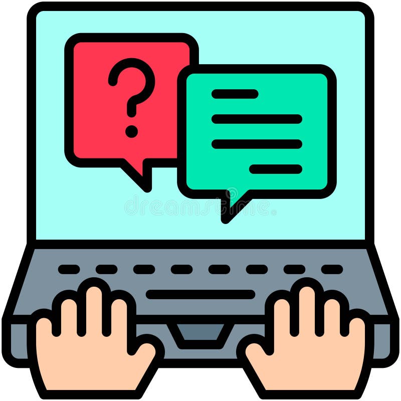 Live Chat, Telecommuting or Remote Work Icon Stock Vector ...