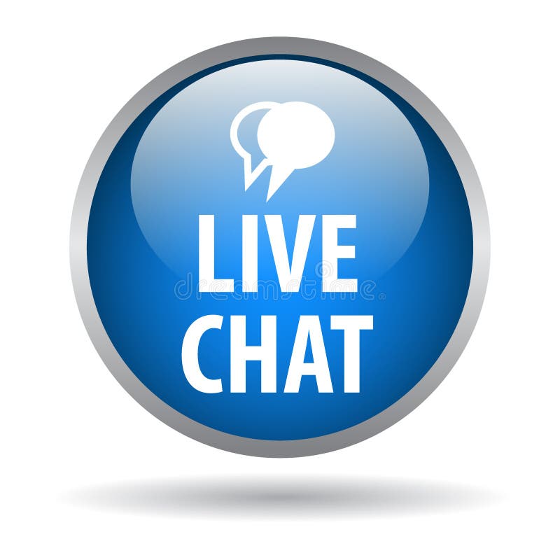 Live chat web button stock illustration. Illustration of blue - 119491375