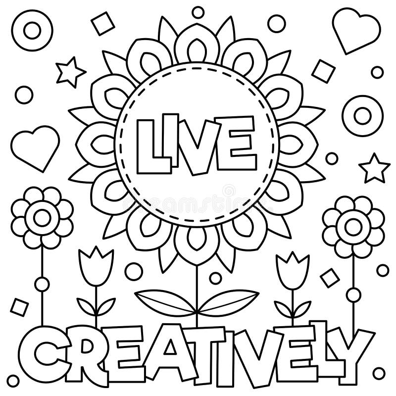Live Creatively. Coloring Page. Vector Illustration. Stock Vector ...