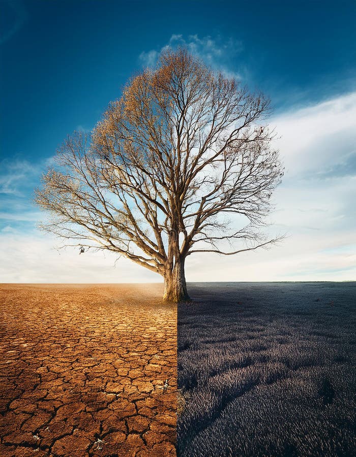 Live and Dead Tree. Live Tree and Dead Tree Stock Illustration ...