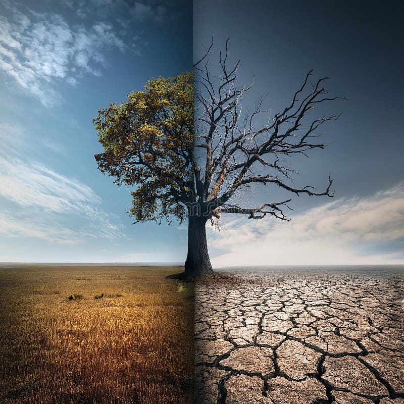 Live and Dead Tree. Live Tree and Dead Tree Stock Illustration ...