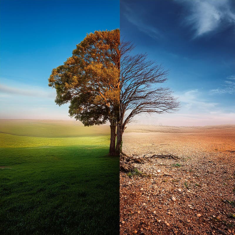 Live and Dead Tree. Live Tree and Dead Tree Stock Illustration ...