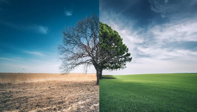 Live and Dead Tree. Live Tree and Dead Tree Stock Illustration ...