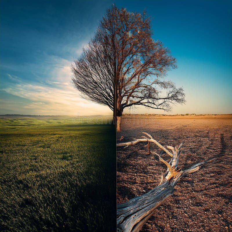 Live and Dead Tree. Live Tree and Dead Tree Stock Illustration ...