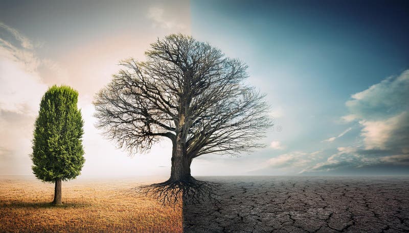 Live and Dead Tree. Live Tree and Dead Tree Stock Illustration ...