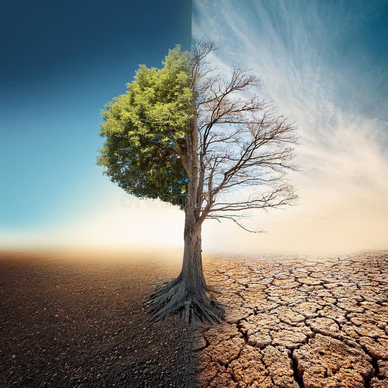 Live and Dead Tree. Live Tree and Dead Tree Stock Illustration ...