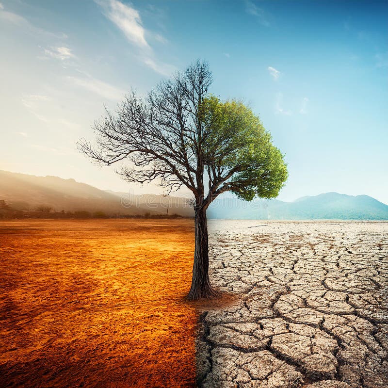 Live and Dead Tree. Live Tree and Dead Tree Stock Illustration ...