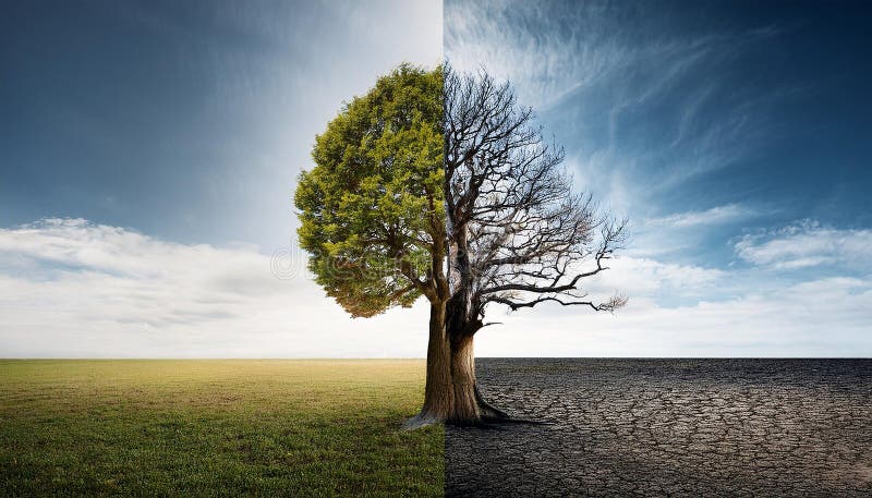 Live and Dead Tree. Live Tree and Dead Tree Stock Illustration ...