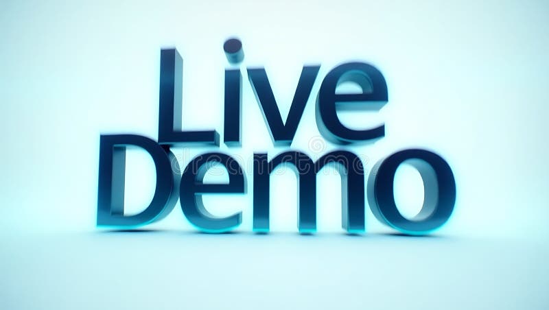 Live Demo Text - Showcasing Digital Design in Modern Presentation Stock ...