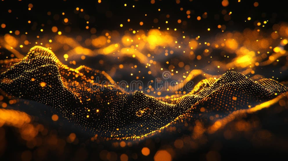 A Live Display of Data Streams Traversing a Transparent Grid. Stock ...