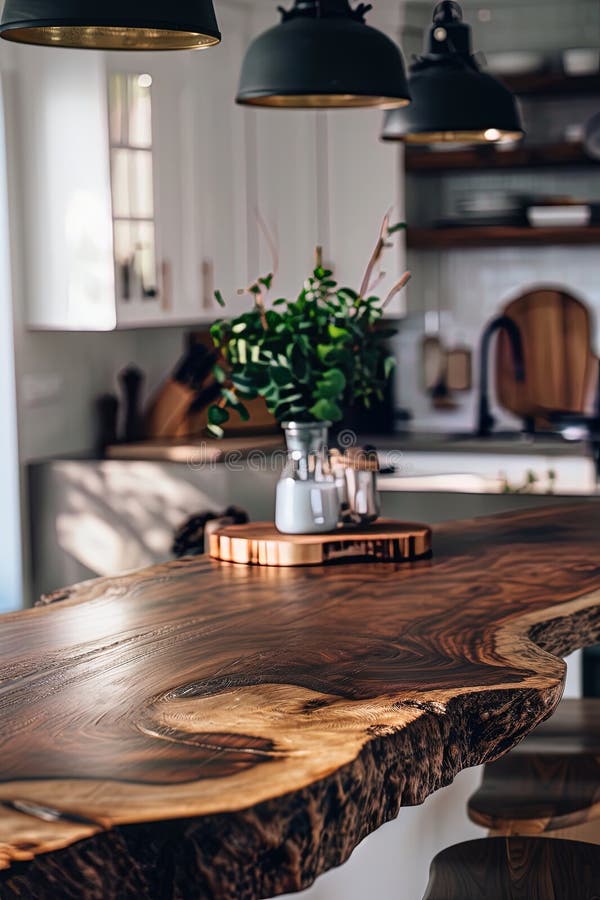 Live-edge Table Blending Nature with Modern Interior Design. Ideal for ...