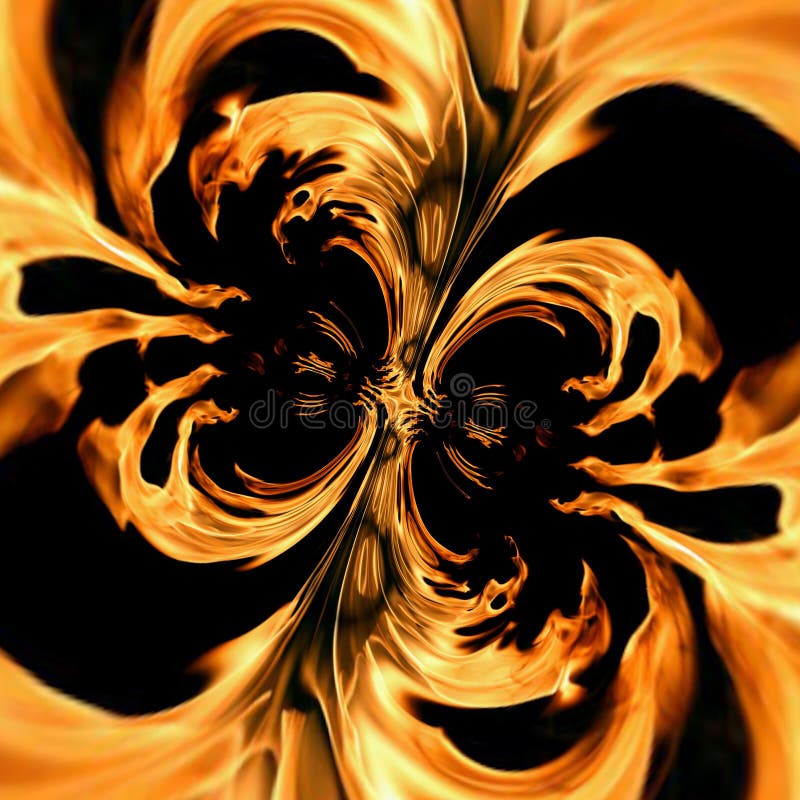 Live Flames. Fire Black Abstract Background Stock Illustration ...